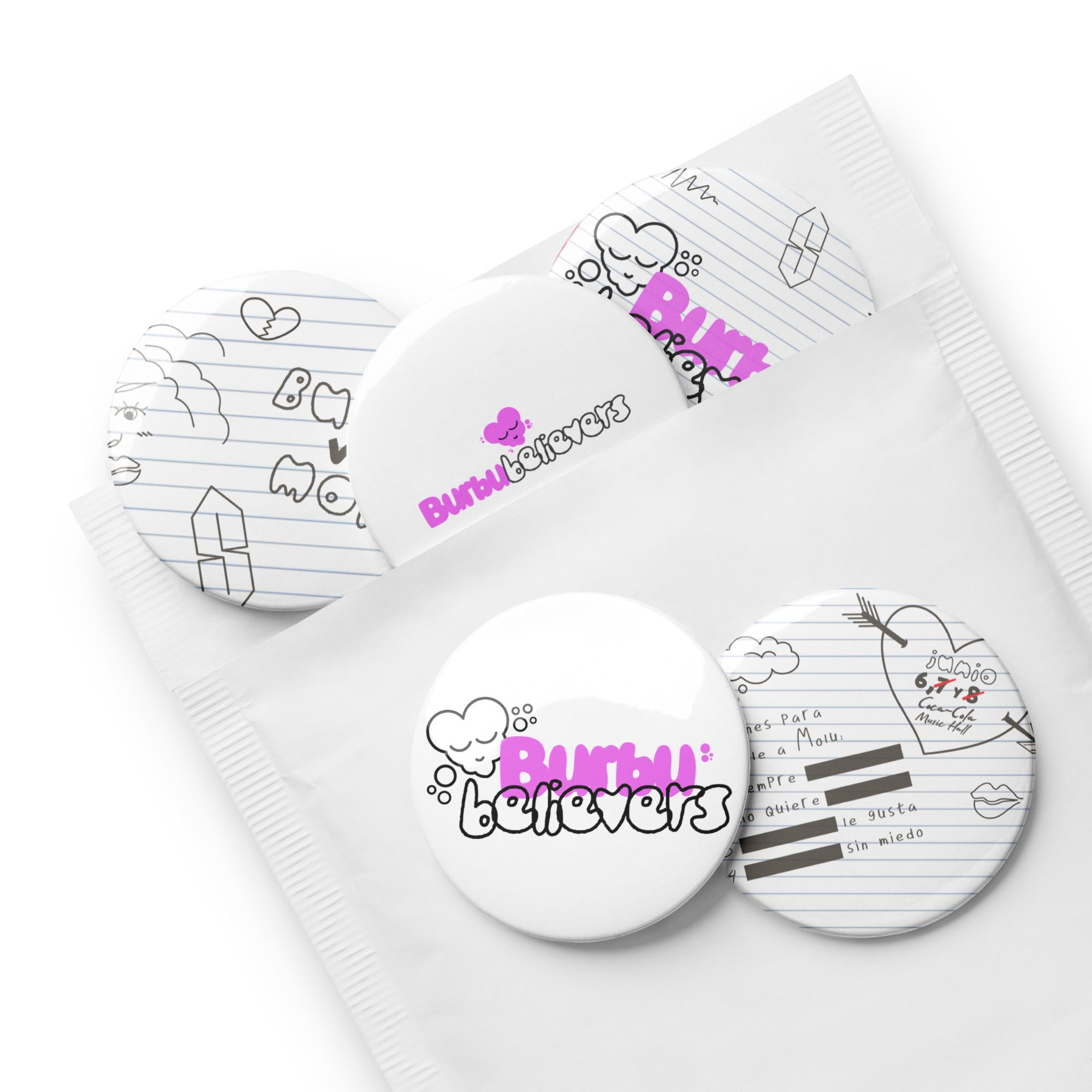BURBU BELIEVERS Set of 5 pins buttons